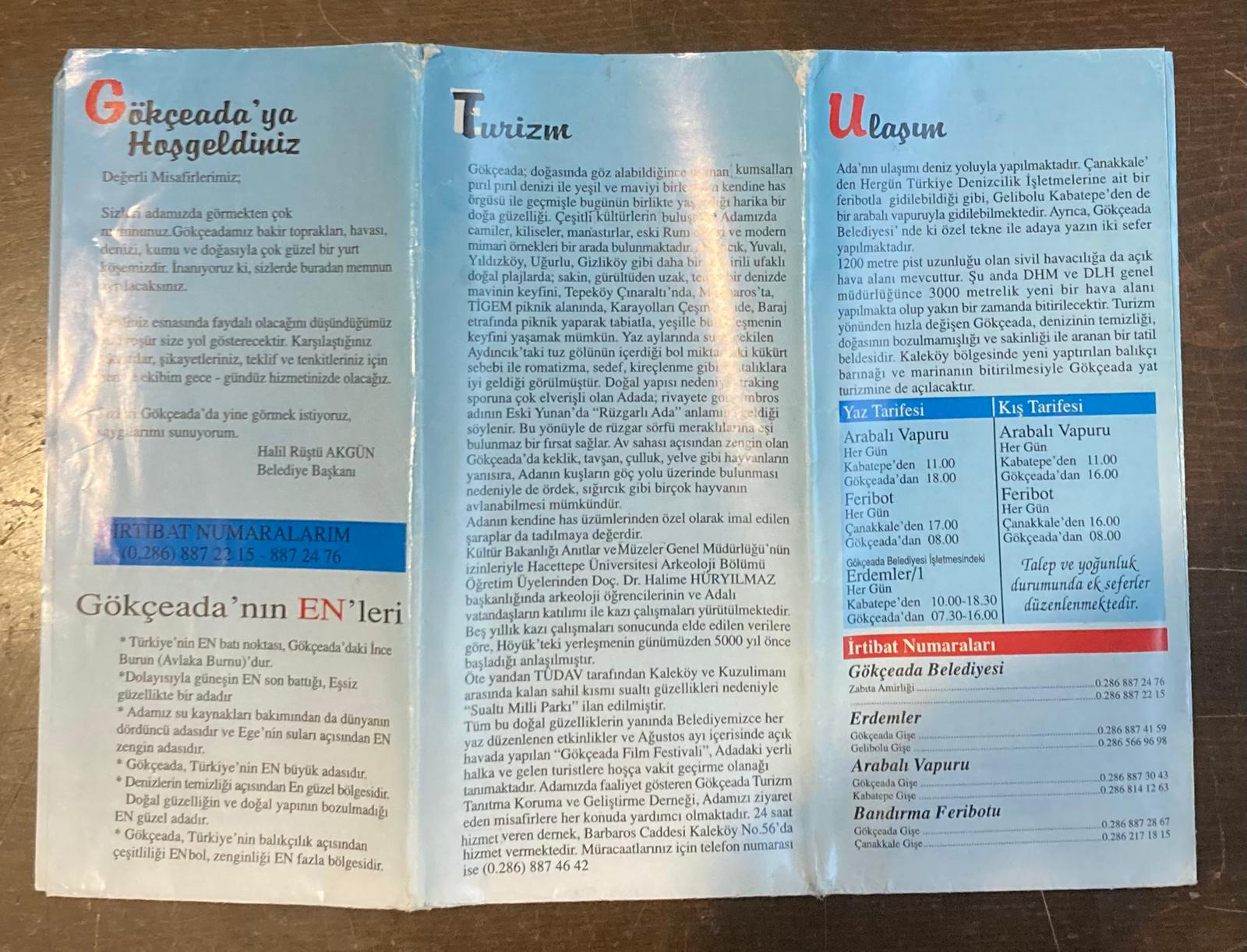 Gökçeada Turizm Haritası - Touristic Gökçeada Map - Sahaf - EDAM