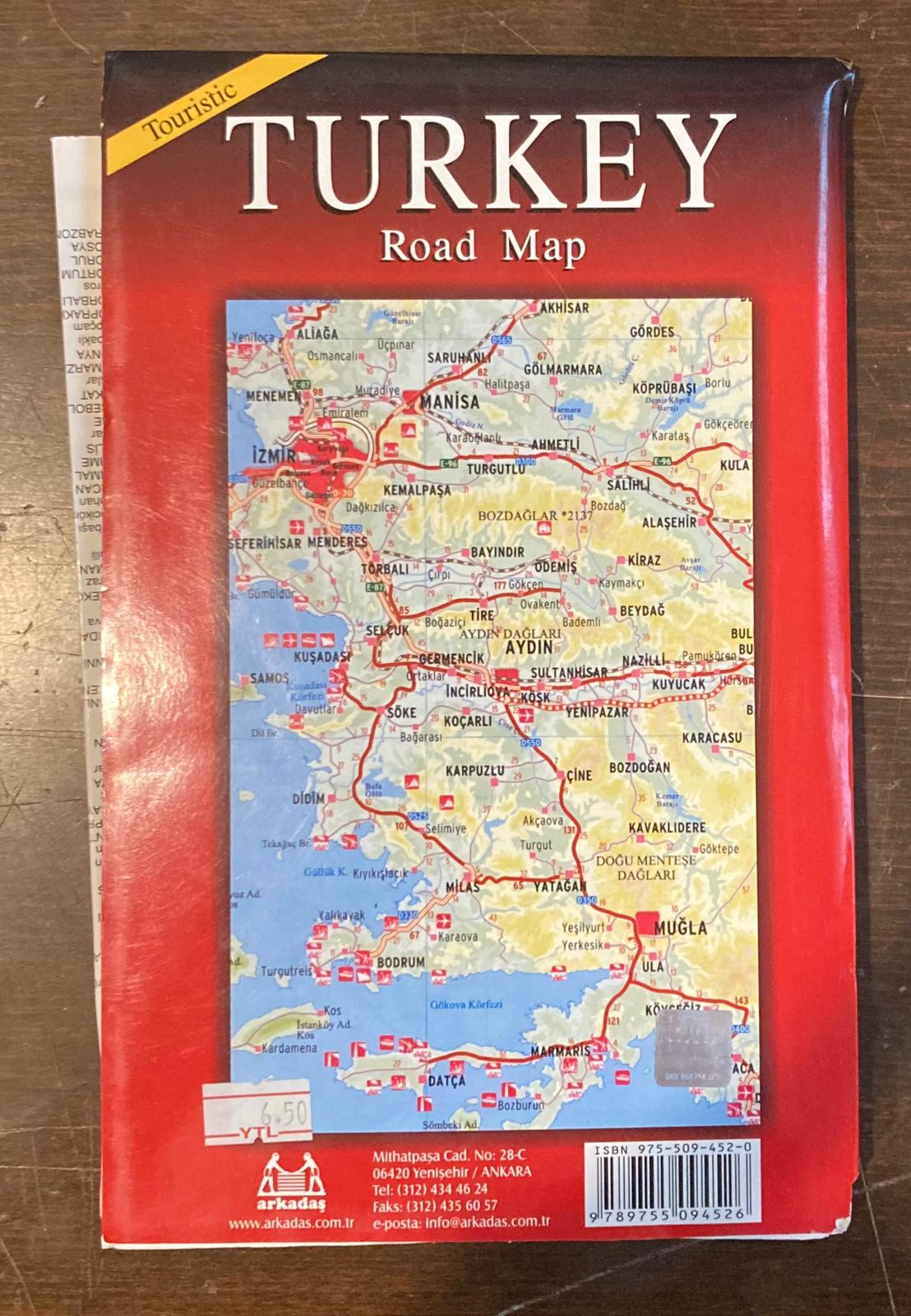 Turistik Türkiye Karayolları Haritası- Touristic Turkey Road Map ...
